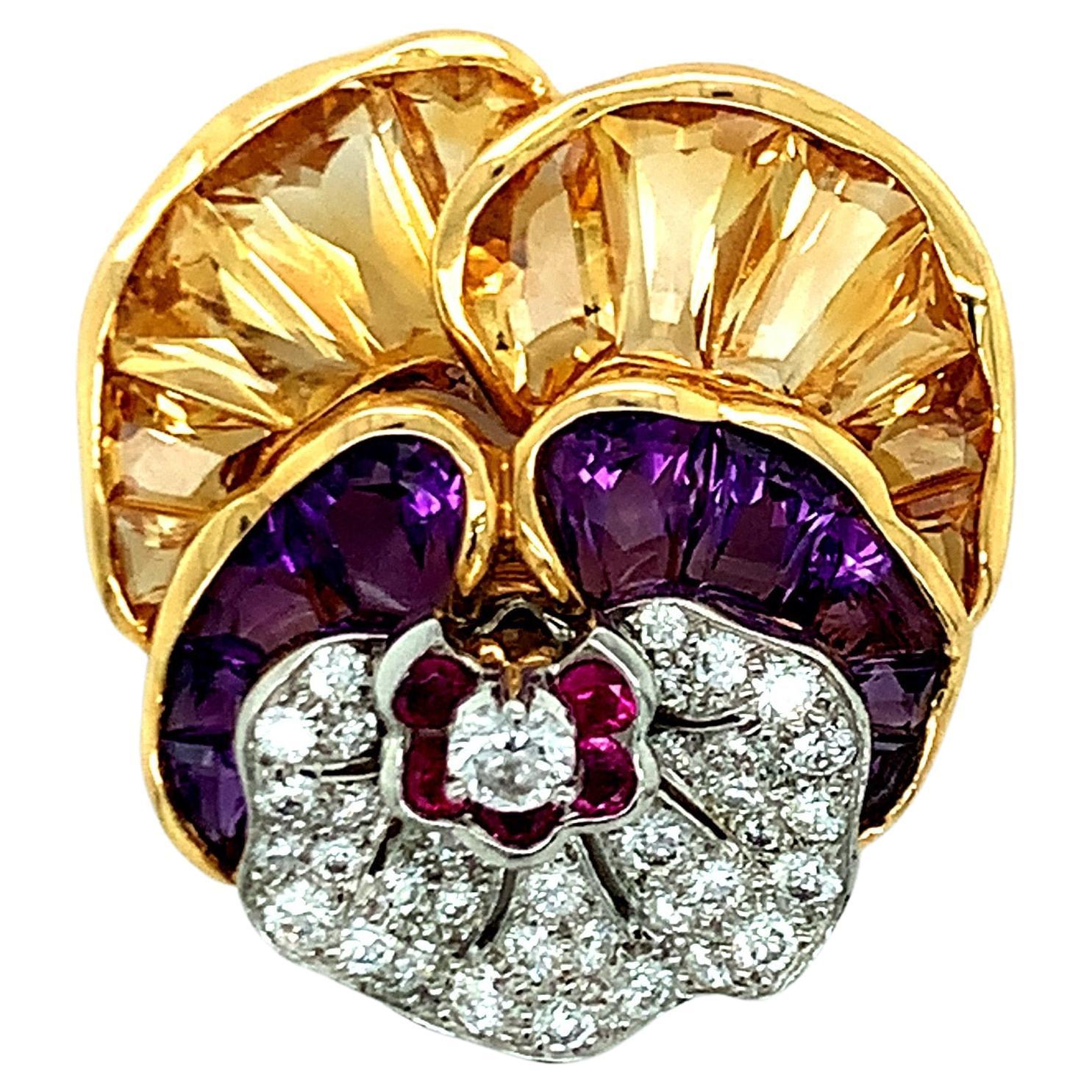 Oscar Heyman Diamond Gold Golf Tee Pin at 1stDibs