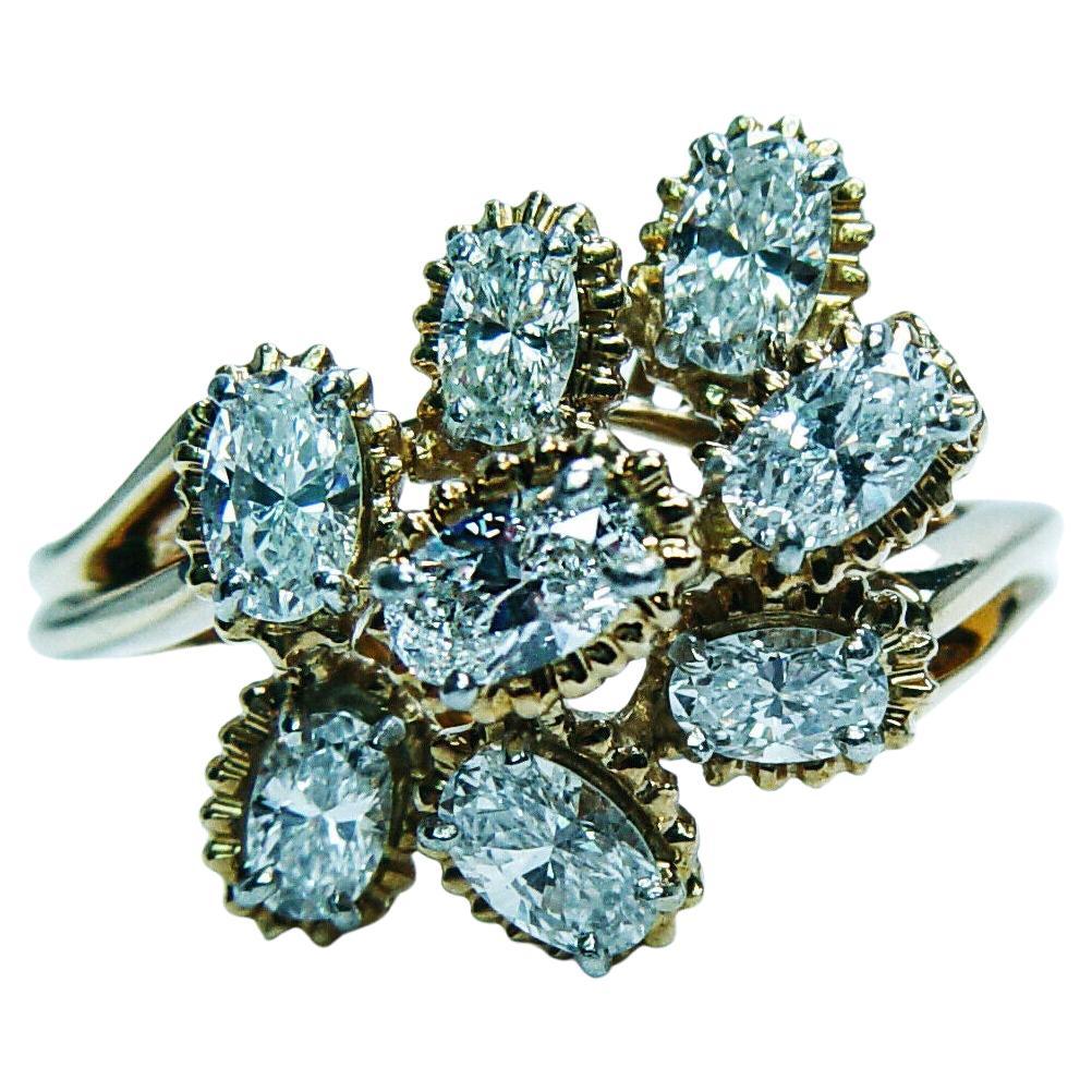 OSCAR HEYMAN Diamond Ring 18K Gold Platinum Estate 1.59ct For Sale at ...