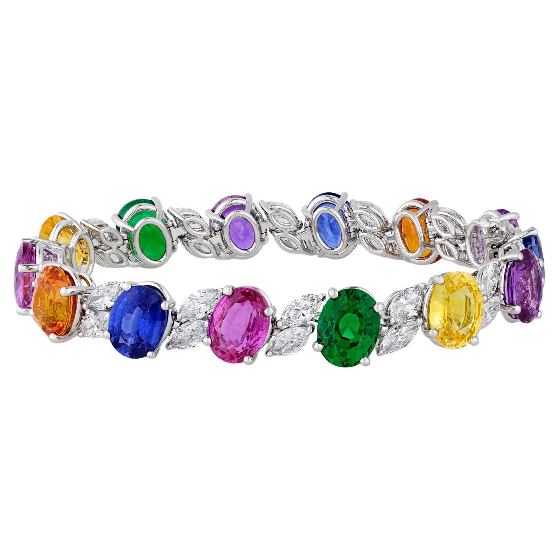 Oscar Heyman Gold Platinum Fancy Color Diamond Necklace For Sale at ...