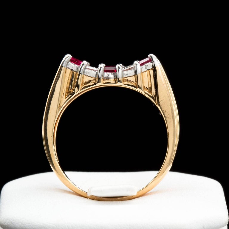 Oscar Heyman Ruby Diamond Gold Checkerboard Ring For Sale at 1stDibs ...