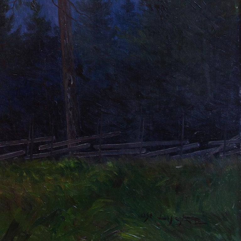 Oscar Lycke - Large Landscape With Pines in Sunset - Motif From Liden ...