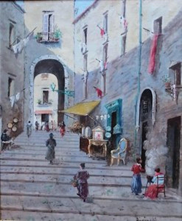 Oscar Ricciardi - Passing through a bustling city For Sale at 1stDibs