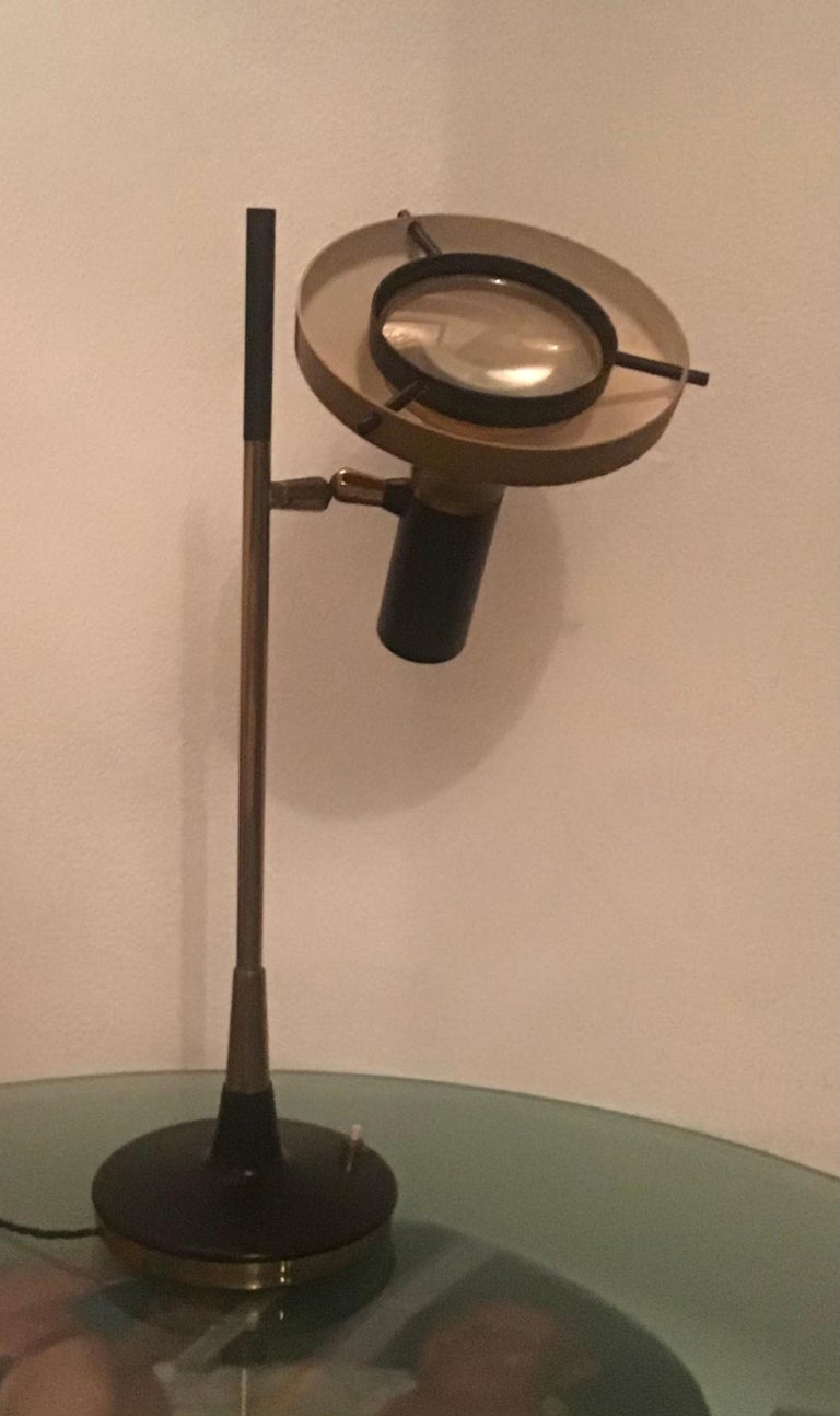 Oscar Torlasco “Lumi” Model 553 Brass Metal Glass, 1950, Italy For Sale ...