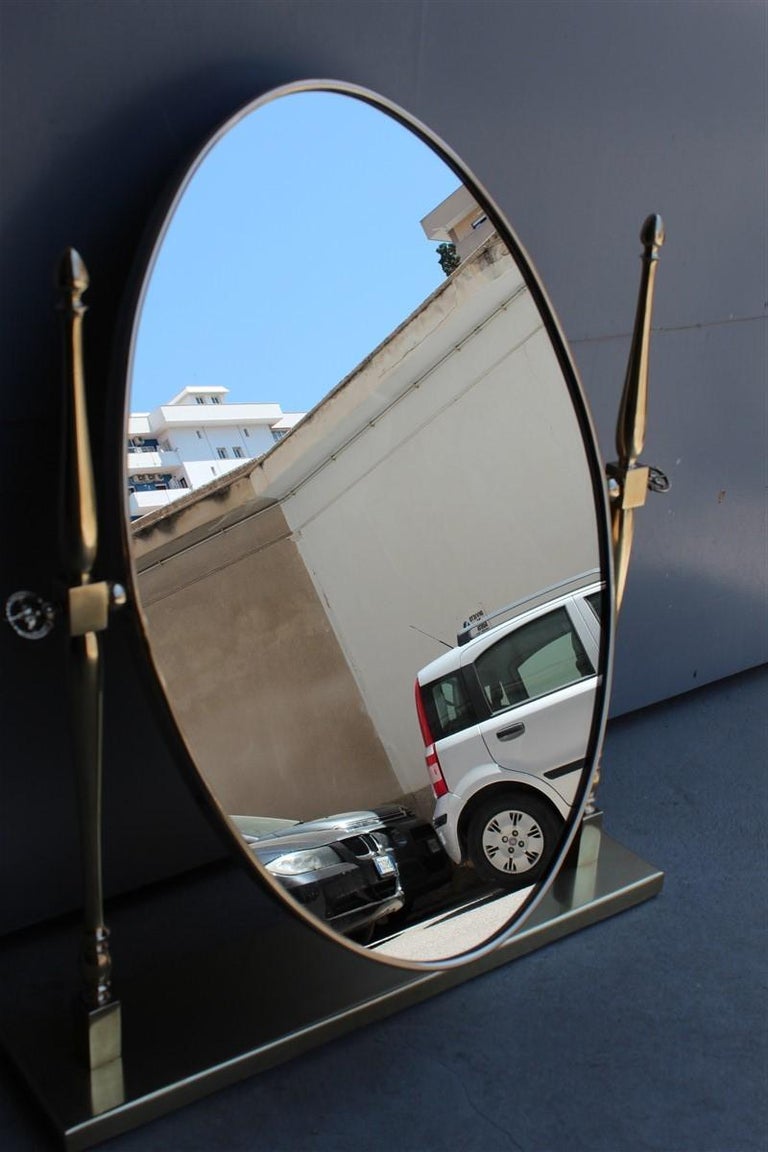 Oscillating Jewelry Mirror Solid Brass Glasses Mid-Century Italian ...