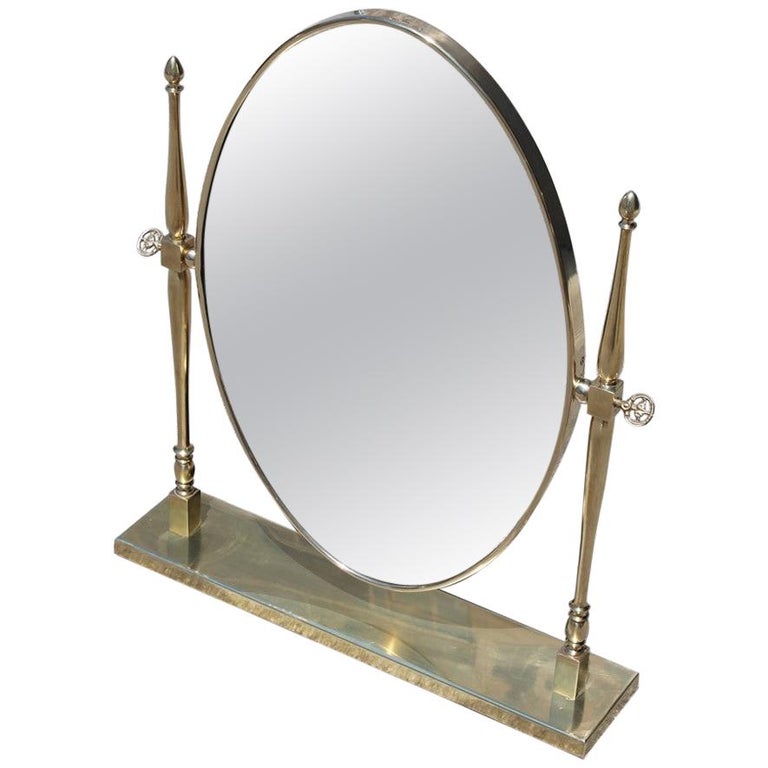 Oscillating Jewelry Mirror Solid Brass Glasses Mid-Century Italian ...