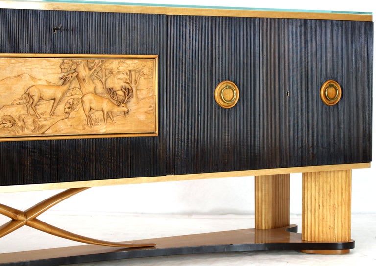 Osvaldo Borsani Extra Long Sideboard Bar Cabinet Credenza Italian ...