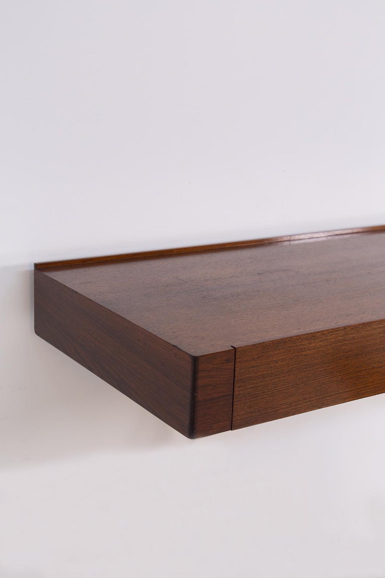 Osvaldo Borsani Large Suspended Console Table in Walnut at 1stDibs