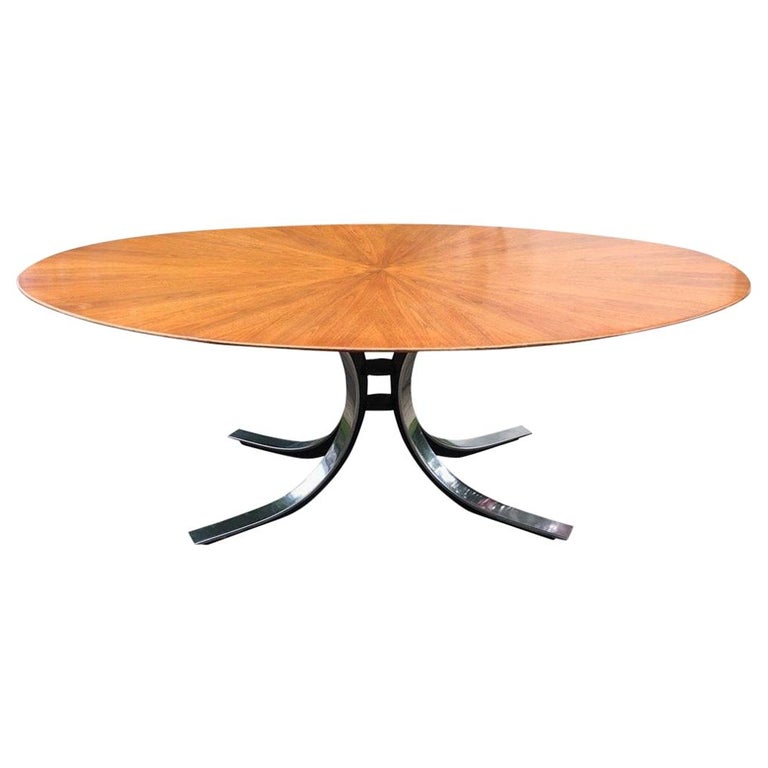 Starburst Wood Top Oval Dining Room Table Stow Davis at 1stDibs