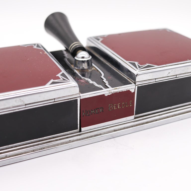 Otis Elgin Craft 1920 Art Deco Desk Cigarette Double Box Lacquered ...