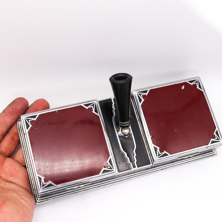 Otis Elgin Craft 1920 Art Deco Desk Cigarette Double Box Lacquered ...