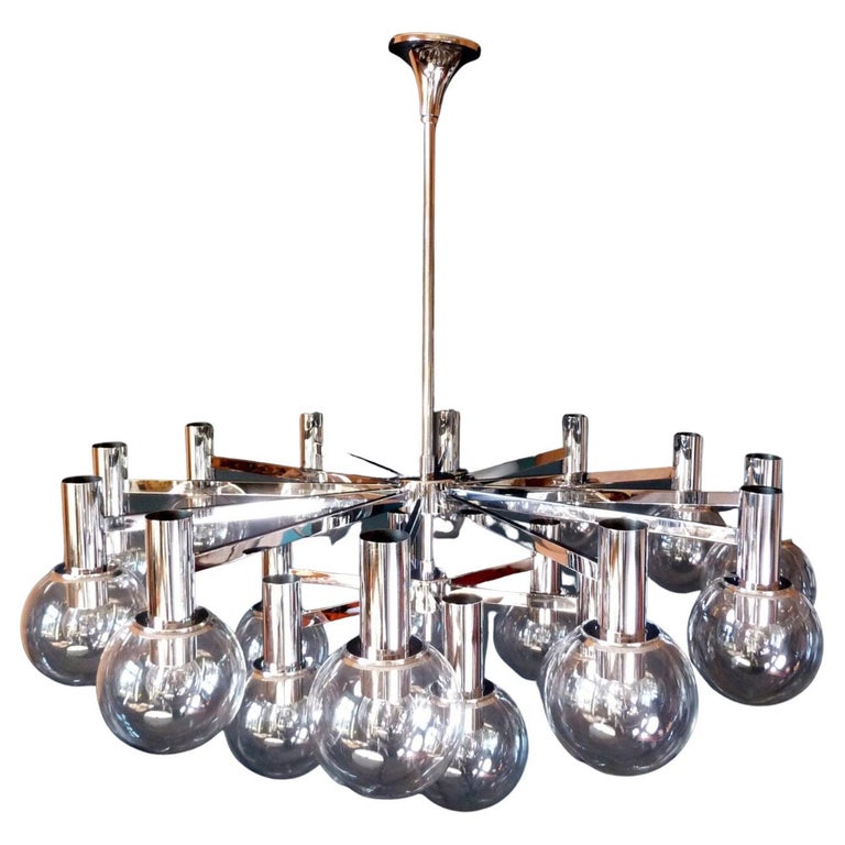Ott Sputnik Jakobsson Type Grand 18 Lights Spider Chandelier, Germany ...