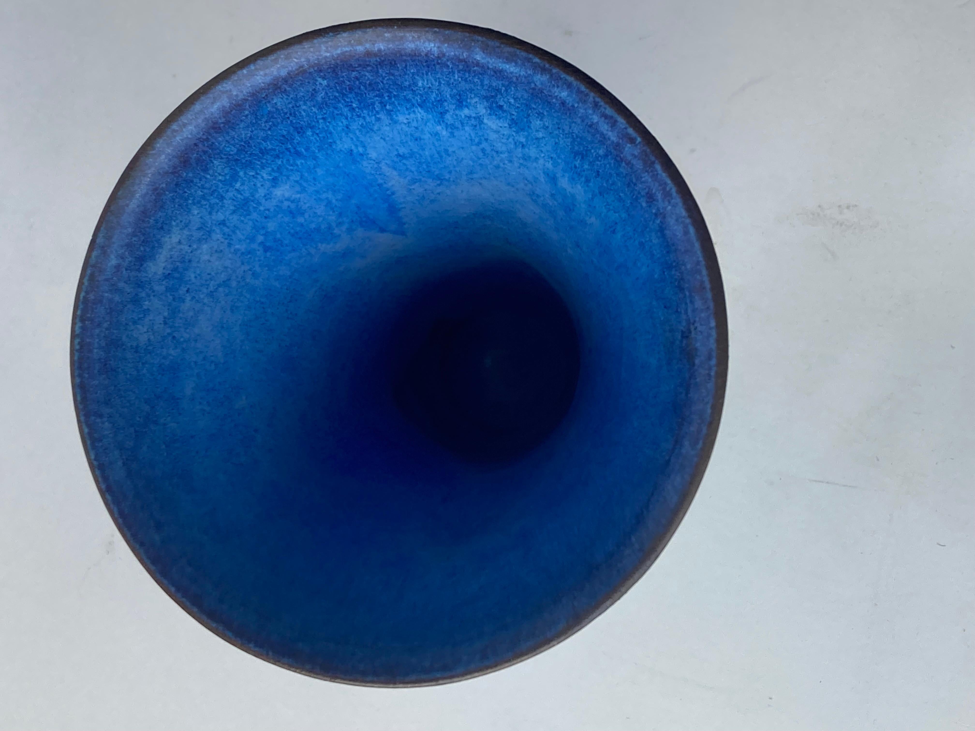 Otto and Gertrud Natzler Ceramic / Pottery, Blue Glaze, Vase, Signed at ...