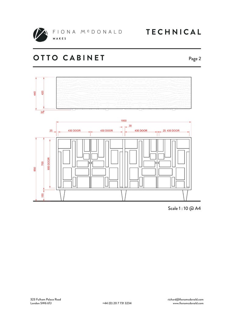 Otto Sideboard - Bespoke - French Polished Walnut with Antique Brass ...