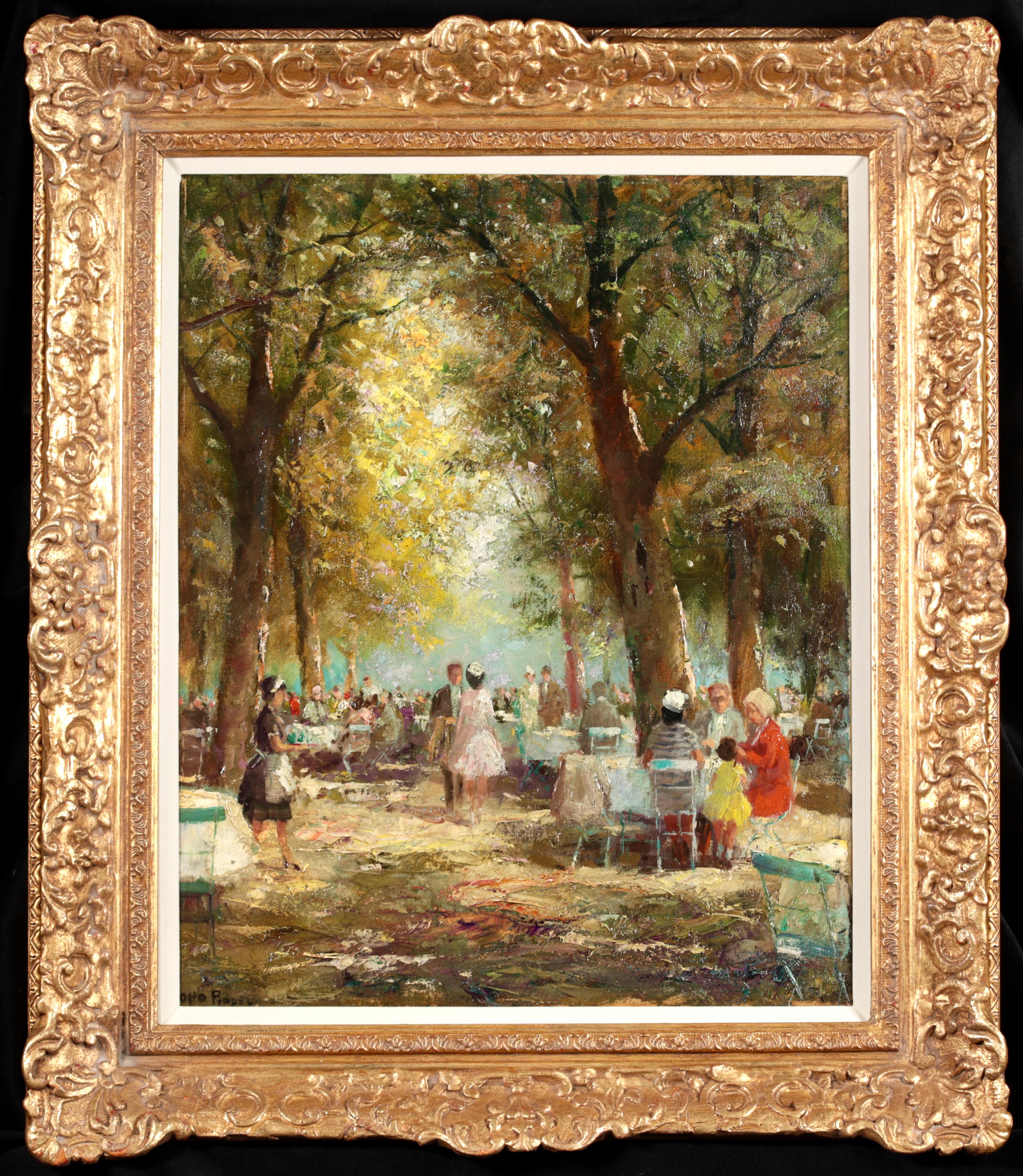 Otto Eduard Pippel - Hofgarten in München- Impressionist Figurative Oil ...