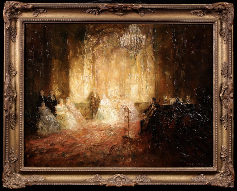 Otto Eduard Pippel - The Piano Concert - Impressionist Oil, Figures in ...