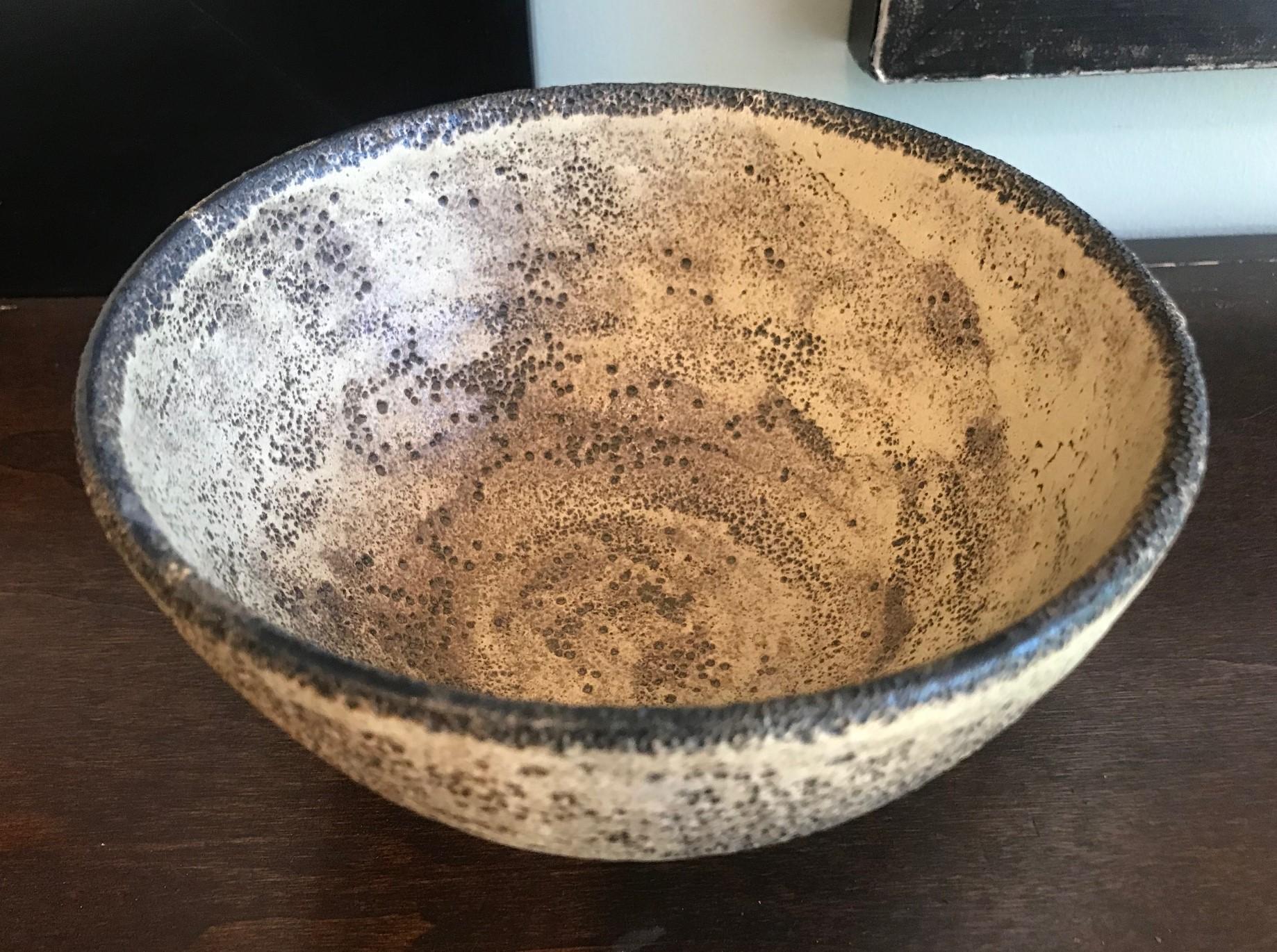 Otto and Gertrud Natzler Volcanic Crater Glazed Midcentury Large Footed ...