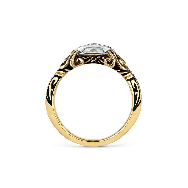 Otto Jakob Vintage Diamond Gold Enamel Ring at 1stDibs | ring jakob