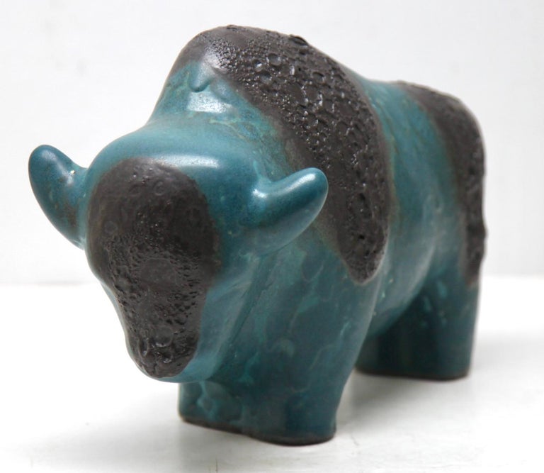 Otto Keramiek Buffalo Figurine by Otto Gerharz For Sale at 1stDibs