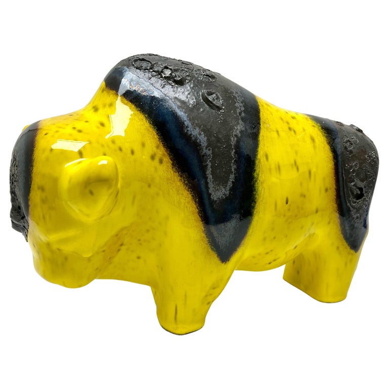 Otto Keramiek Yellow Buffalo Figurine by Otto Gerharz For Sale at 1stDibs