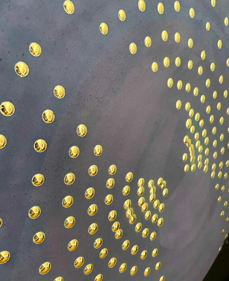 Otto Piene - Raster sun, 2009, clay, gold glaze, round object, Group ...