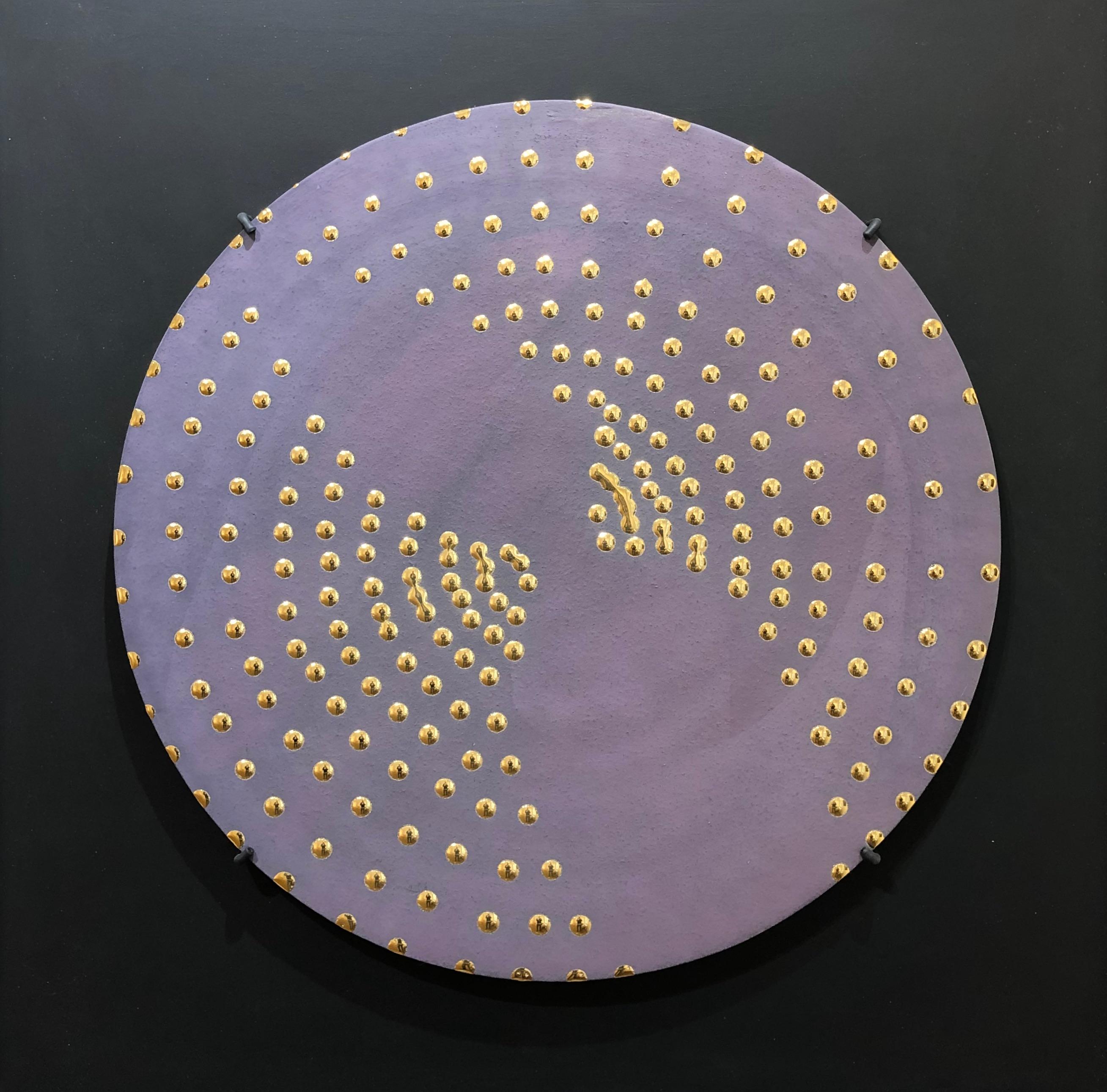 Otto Piene - Raster sun, 2009, clay, gold glaze, round object, Group ...