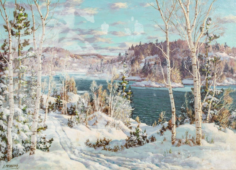 Otto Planding - Snowy Mountain Landscape by Otto Planding, Signed For ...
