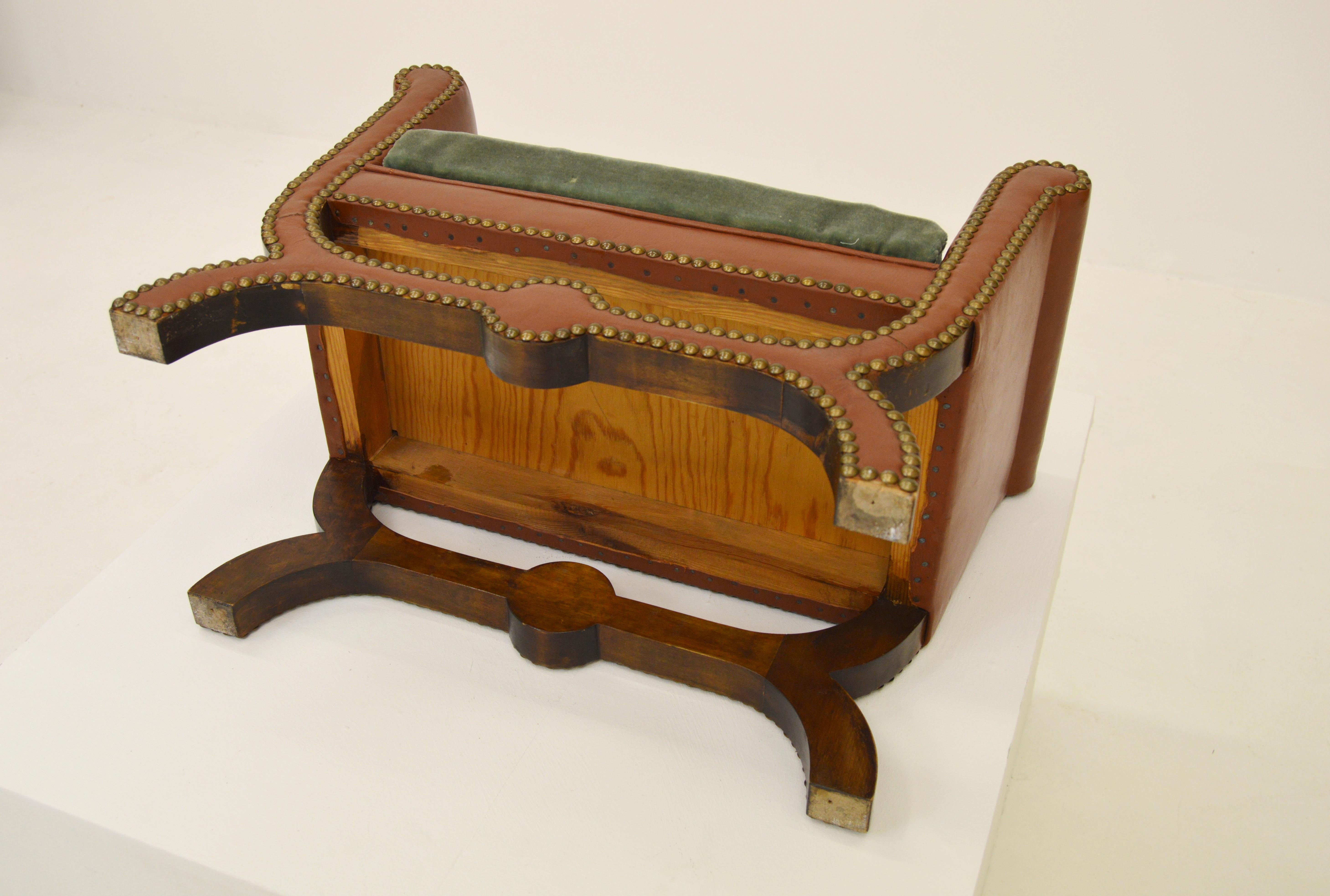 Otto Schulz Leather Stool by Boet For Sale at 1stDibs