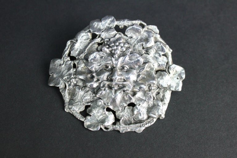 Otto Strandman Art Nouveau 1914 Bacchus Silver Brooch, Stockholm Sweden ...