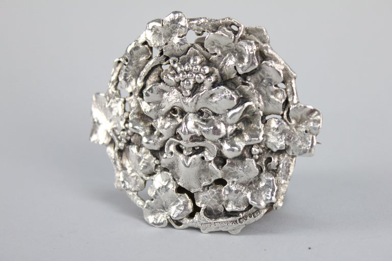 Otto Strandman Art Nouveau 1914 Bacchus Silver Brooch, Stockholm Sweden ...