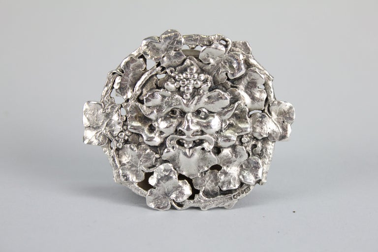 Otto Strandman Art Nouveau 1914 Bacchus Silver Brooch, Stockholm Sweden ...