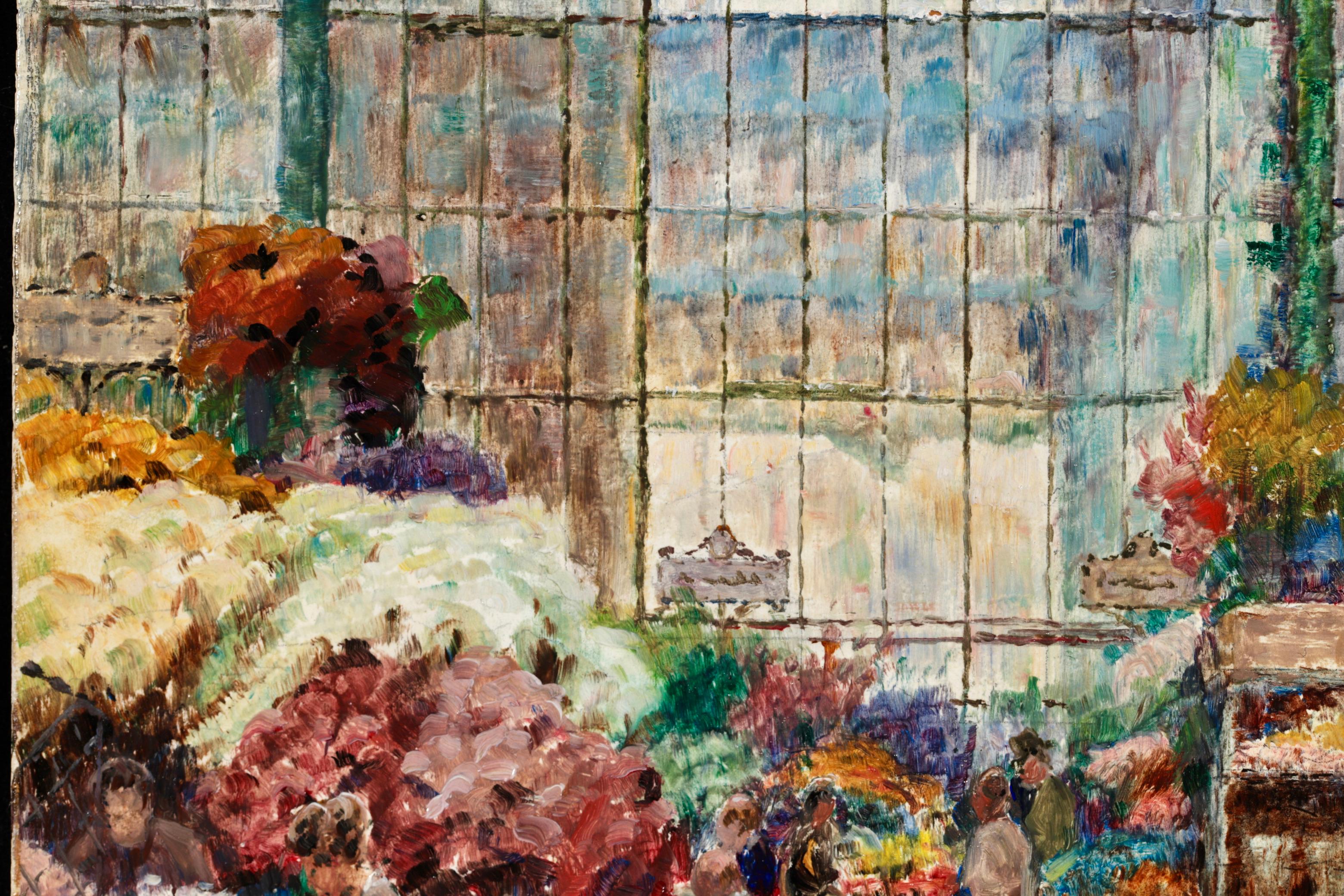 Otto Thiele - Flower Market - Berlin - Impressionist Interior Oil ...