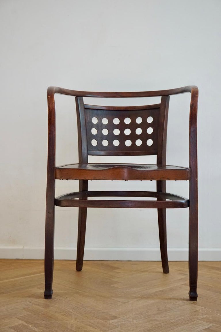 Otto Wagner Iconic Postsparkasse Brown Bentwood Armchair at 1stDibs ...