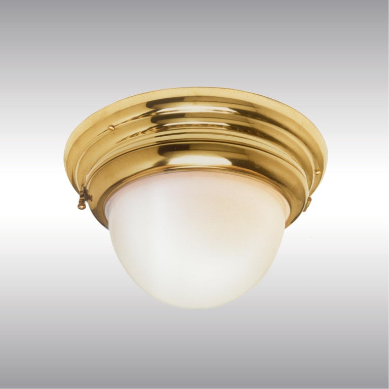 Otto Wagner Jugendstil "Viennese Tramway" Wall or Ceiling Lamp, Re ...