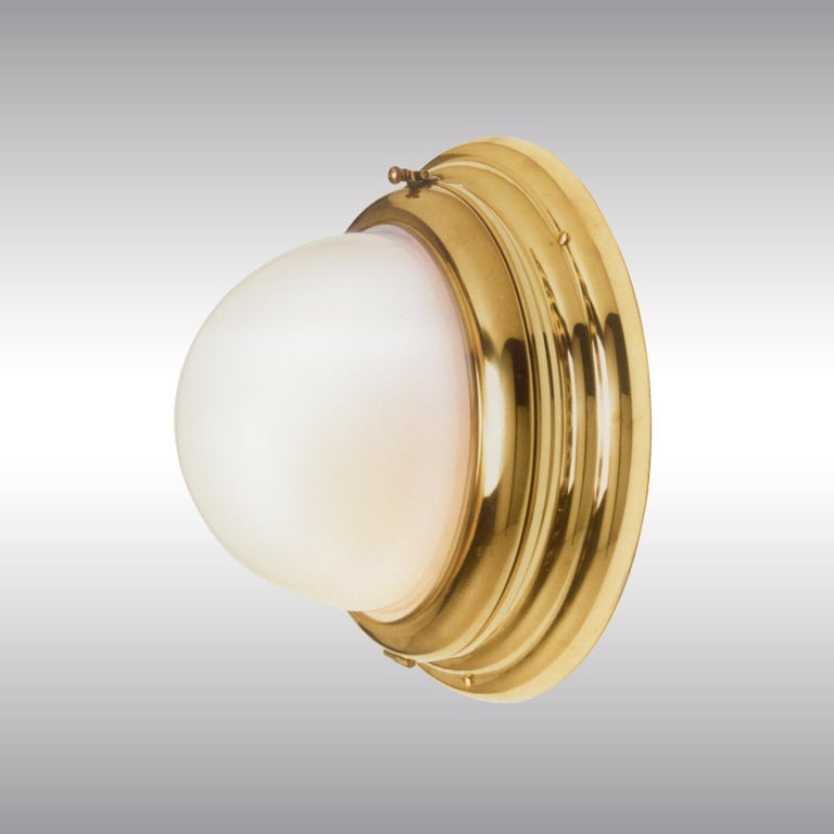 Otto Wagner Jugendstil "Viennese Tramway" Wall or Ceiling Lamp, Re ...