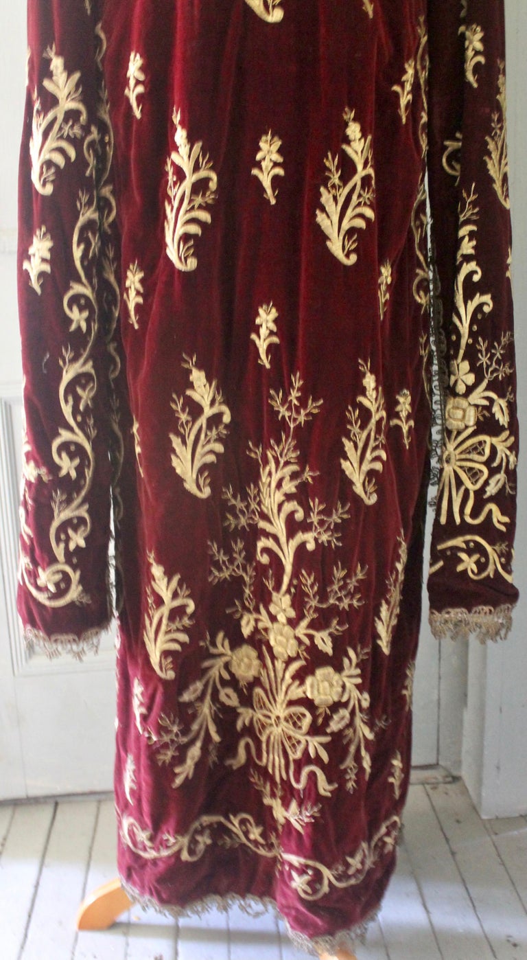 Ottoman Turkish 'Bindalli' Wedding Dress Hand Embroidered Gold Thread ...