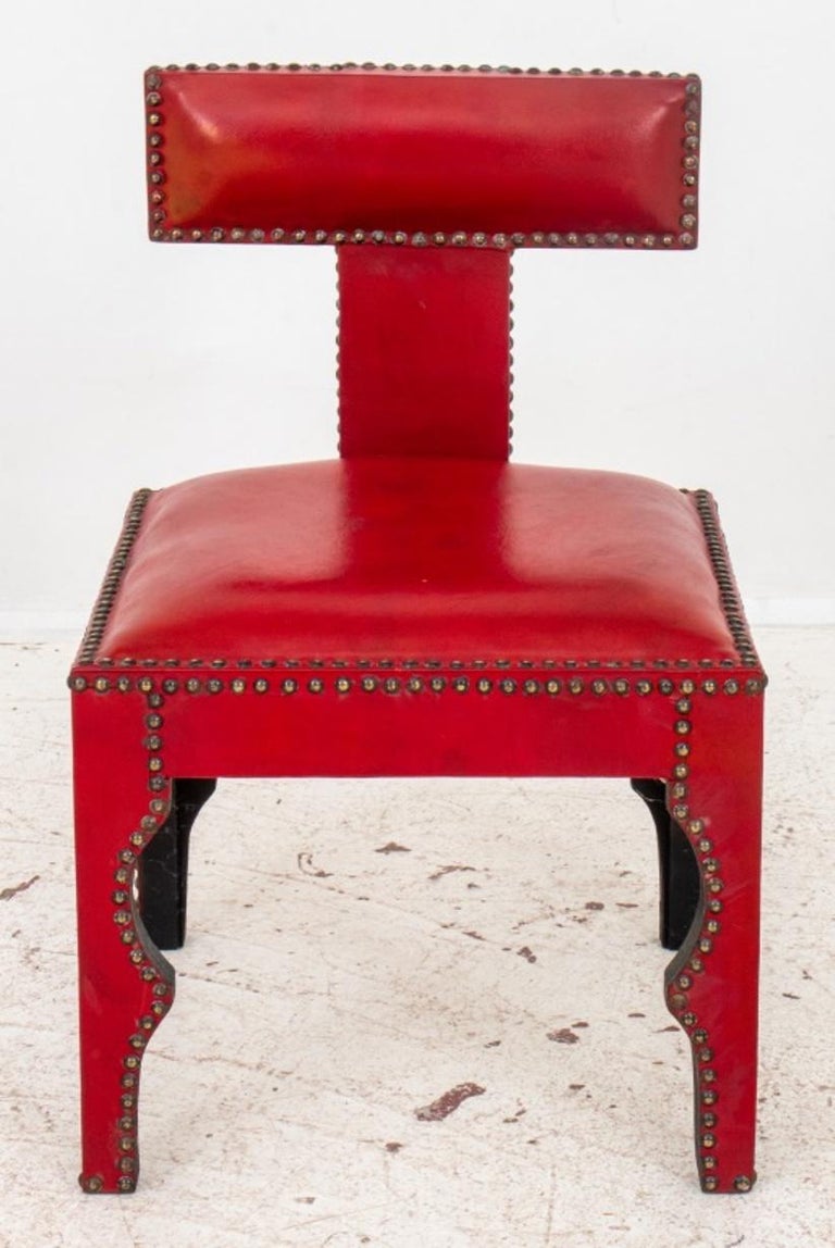 Ottoman Turkish Style Red Leather Covered Chair For Sale at 1stDibs