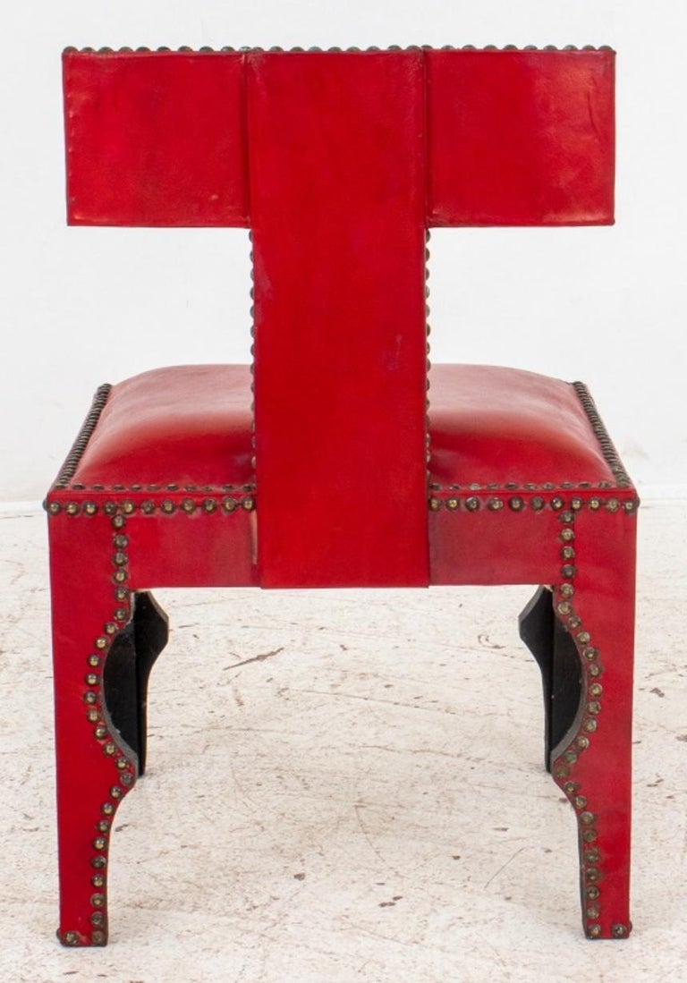 Ottoman Turkish Style Red Leather Covered Chair For Sale at 1stDibs