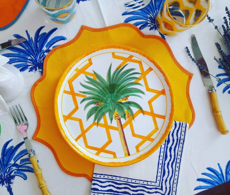 Ottomans Palms Handpainted Ceramic Dinenr plate Made in Italy For Sale ...