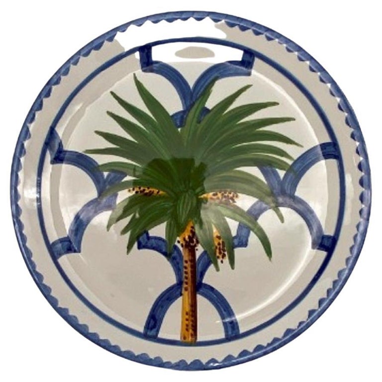 Ottomans Palms Handpainted Ceramic Dinner Plate Made in Italy For Sale ...