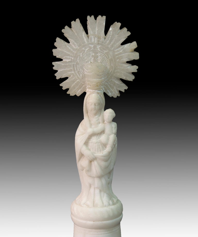 Our Lady of The Pillar from Zaragoza. Alabaster. Spain, 19th century ...