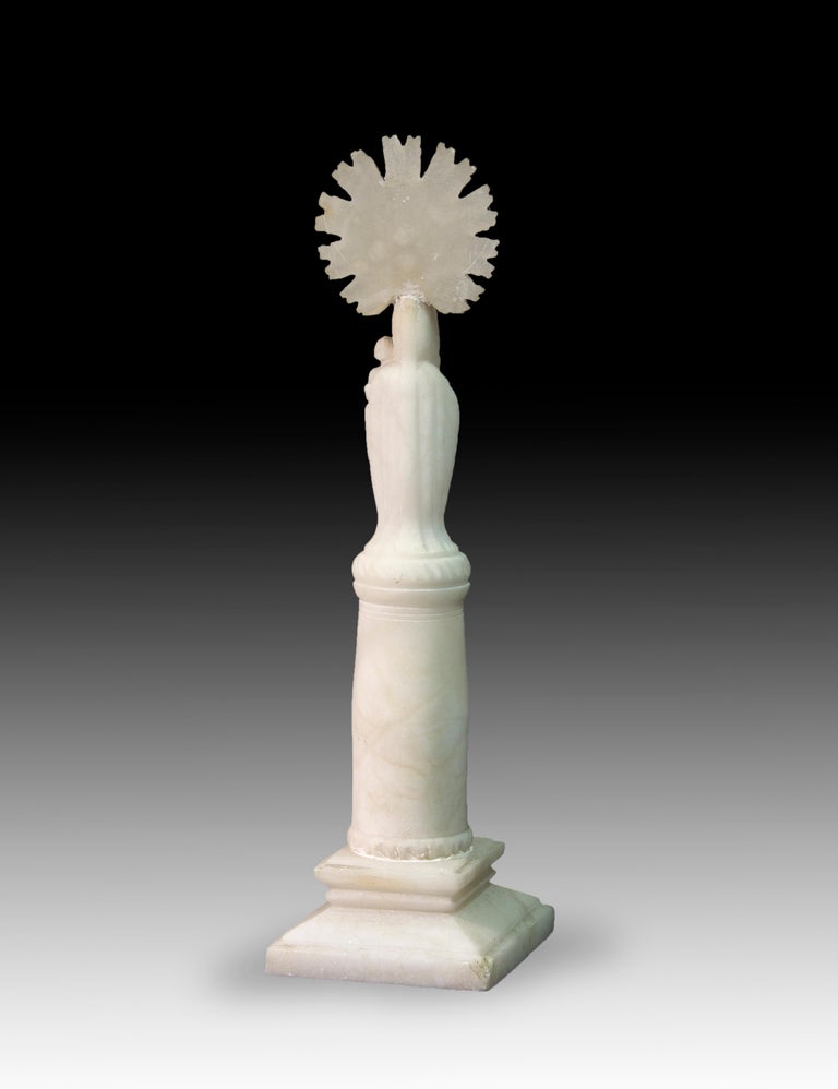 Our Lady of The Pillar from Zaragoza. Alabaster. Spain, 19th century ...