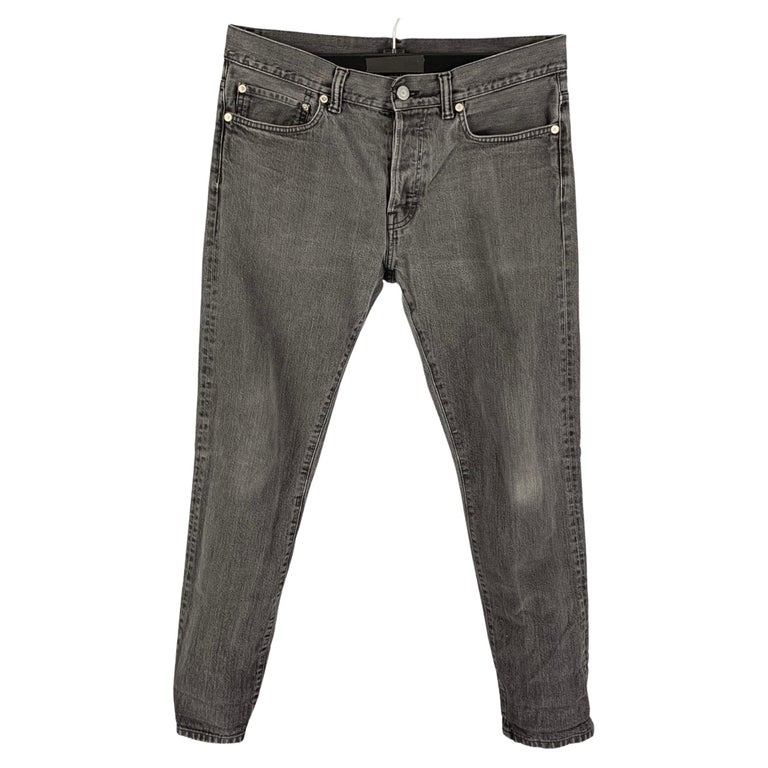 OUR LEGACY Size 32 Gray Cotton Slim Button Fly Jeans For Sale at 1stDibs