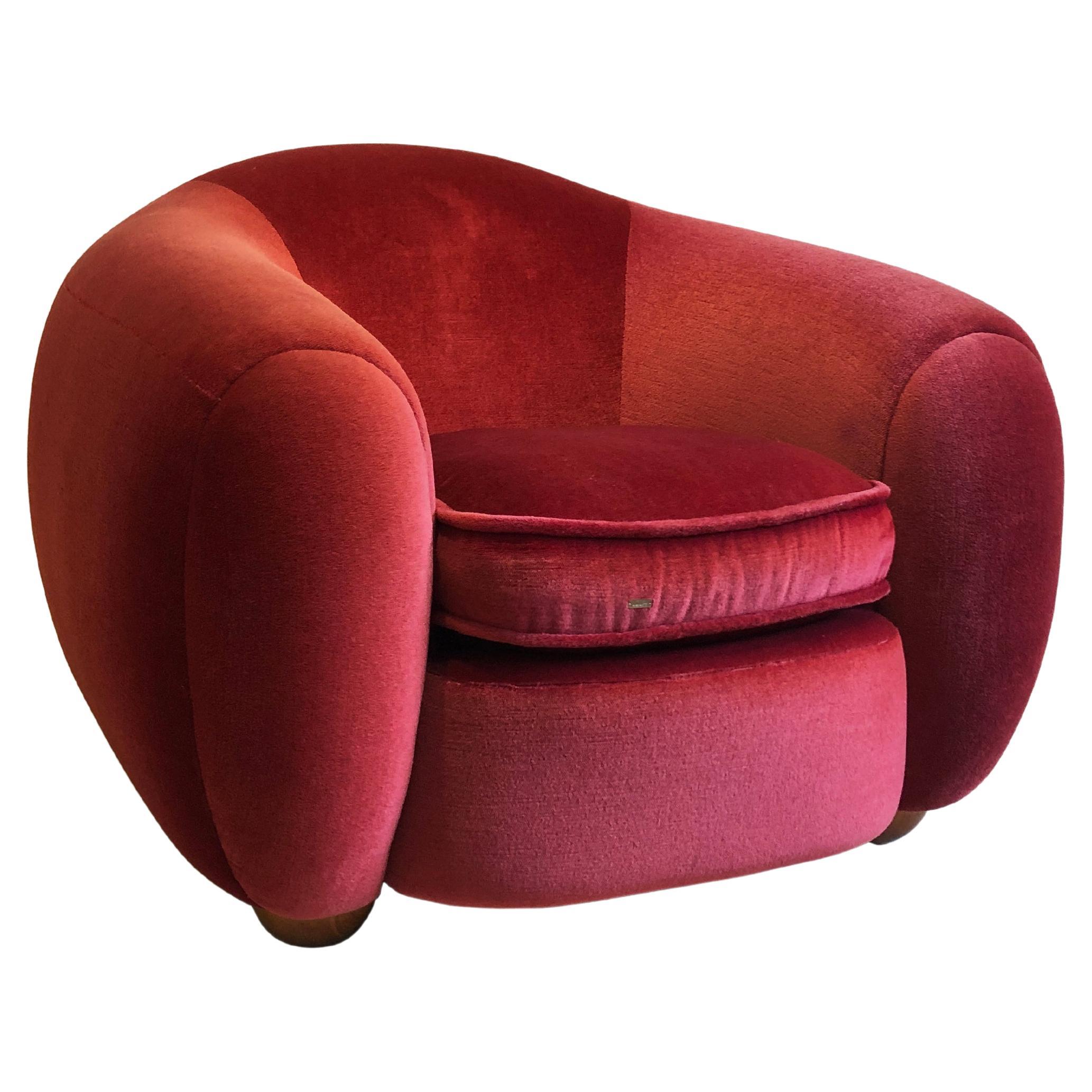 Art Deco 1940s Pair Red Distressed Armchairs Restoration Project As ...