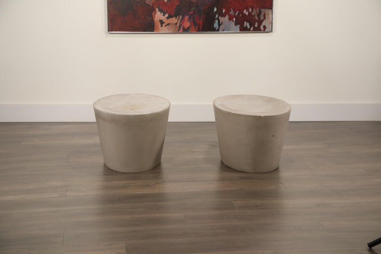 Out of Production Pair of Maya Lin 1st-Gen Concrete Stools for Knoll ...