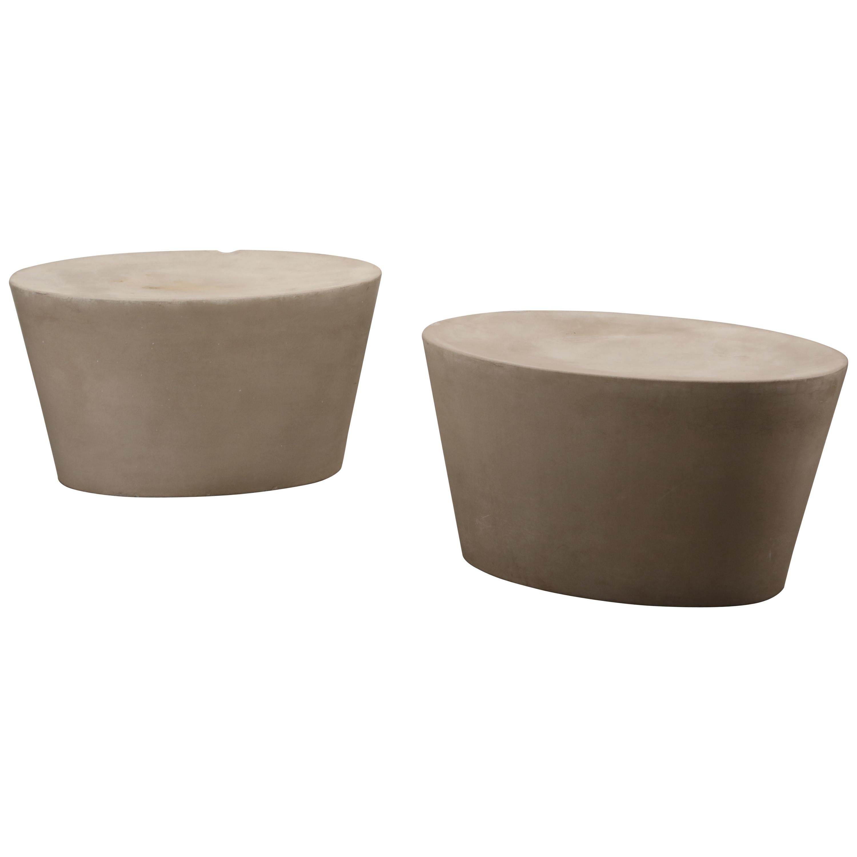 Out of Production Pair of Maya Lin 1st-Gen Concrete Stools for Knoll ...