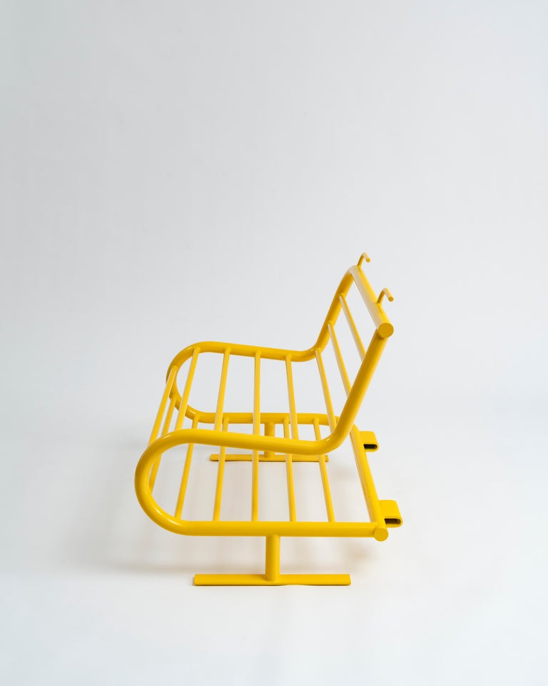 Statement Bench in Sunny Yellow Tubular Steel, The Barricade Bench by ...