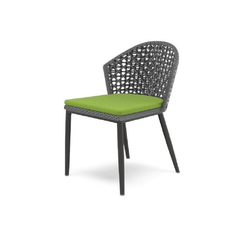 Outdoor Dining Chairs in Seashell Weather Resistant Wicker / Set of 6 ...