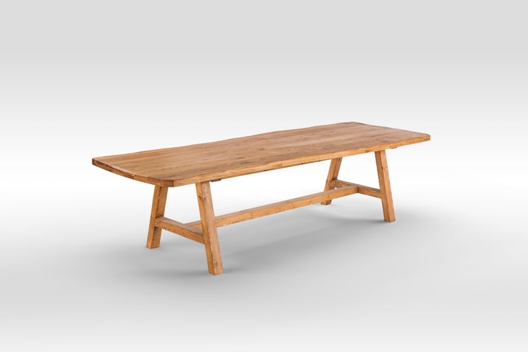 Outdoor Dining Table with Oil-Treated Massive Oak Logs Ideal for Large ...