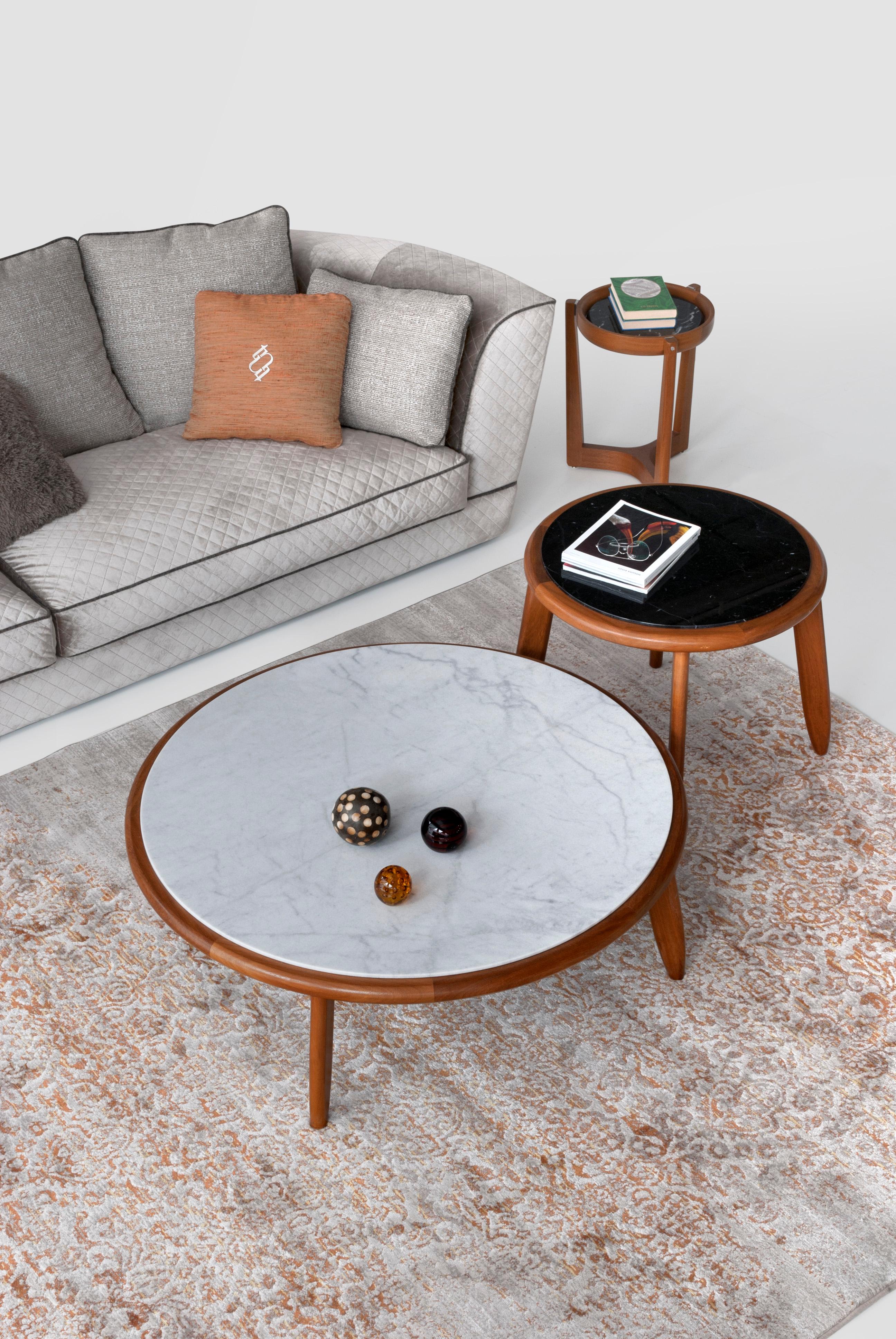 Outdoor / Indoor Coffee Table. Iroko / Beech Wood. Ø 47, 25 in // 120 ...