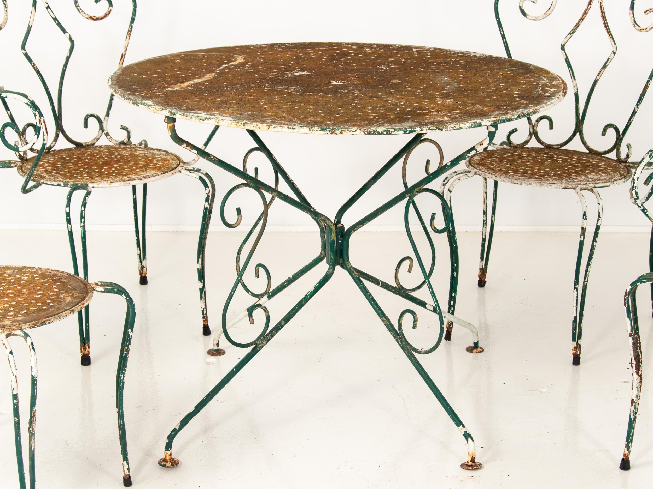 Outdoor Ironwork Dining Table Set at 1stDibs